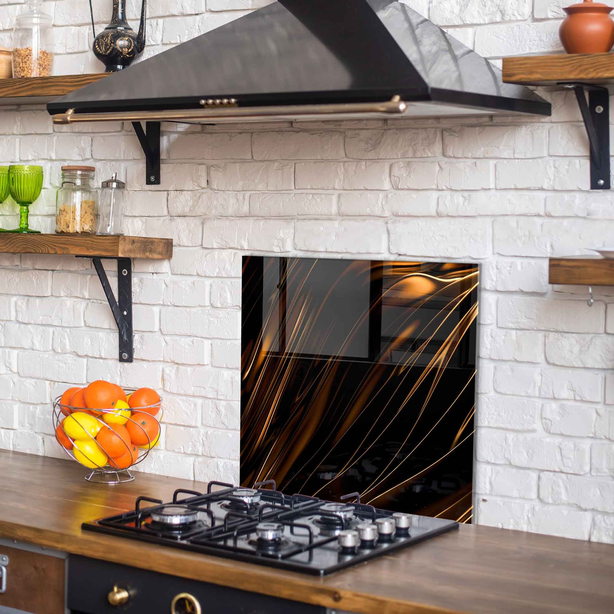 Tempered Glass Stove Backsplash Panel Stove Back Cover - Etsy