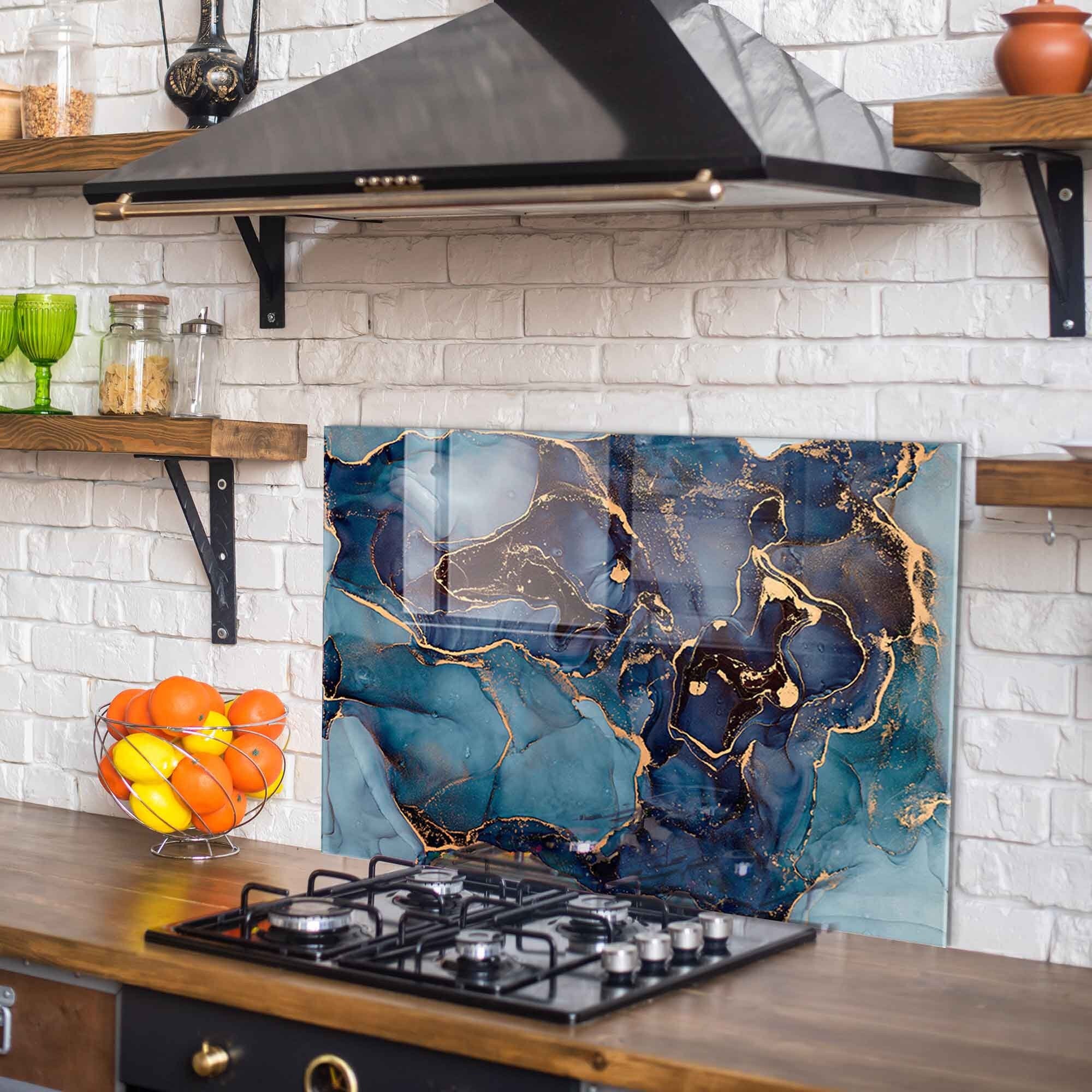 Tempered Glass Stove Backsplash Panel, Stove Back Cover, Kitchen Decor ...