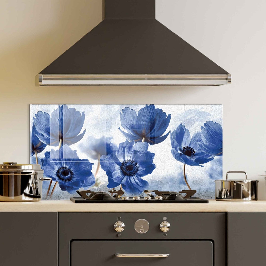 Kitchen Backsplash, Stove Back Cover, Tempered Glass Stove Backsplash ...