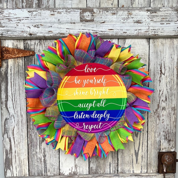 Pride Wreath for Front Door - Etsy