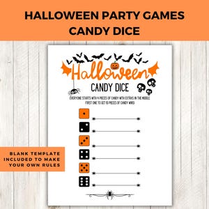 Halloween Game Candy Dice, Halloween Party Games, Family Game Night ...