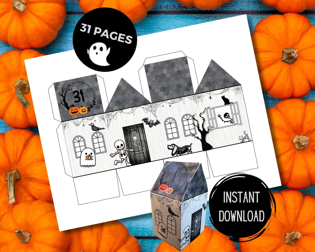 Halloween Advent Calendar Craft Kit: Haunted Paper Houses Countdown to ...