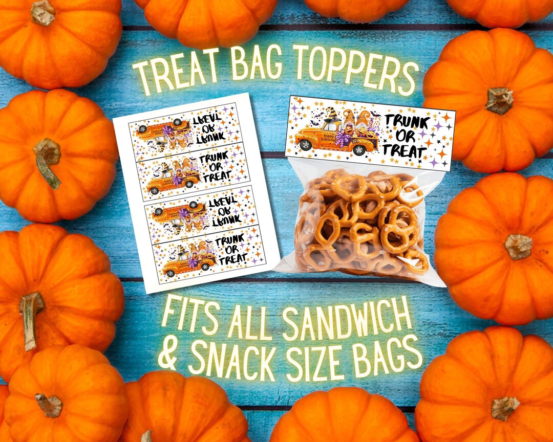 Halloween Treat Topper Trunk or Treat Gnomes, Halloween Treat Bag ...