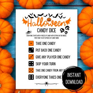 Halloween Game Candy Dice, Halloween Party Games, Family Game Night ...