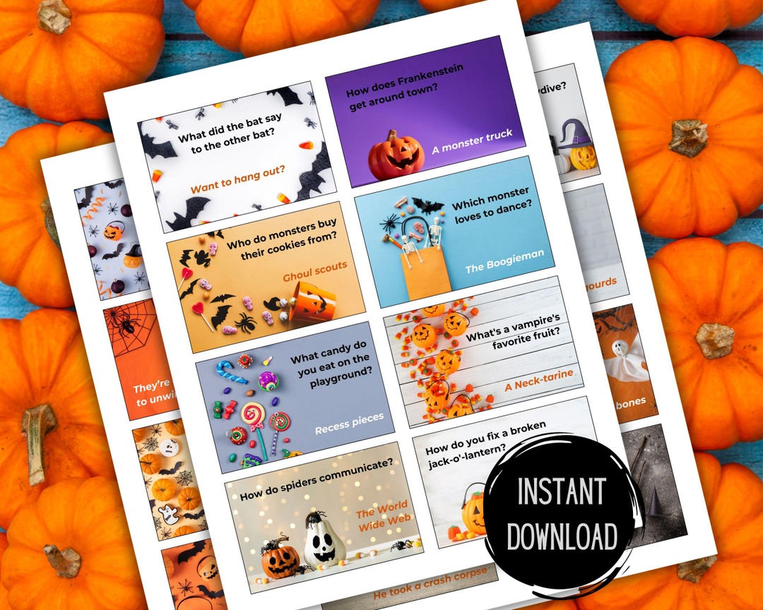 Color Halloween Lunchbox Jokes Printable, Jokes for Kids, Lunchbox ...