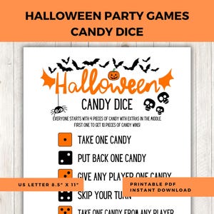Halloween Game Candy Dice, Halloween Party Games, Family Game Night ...