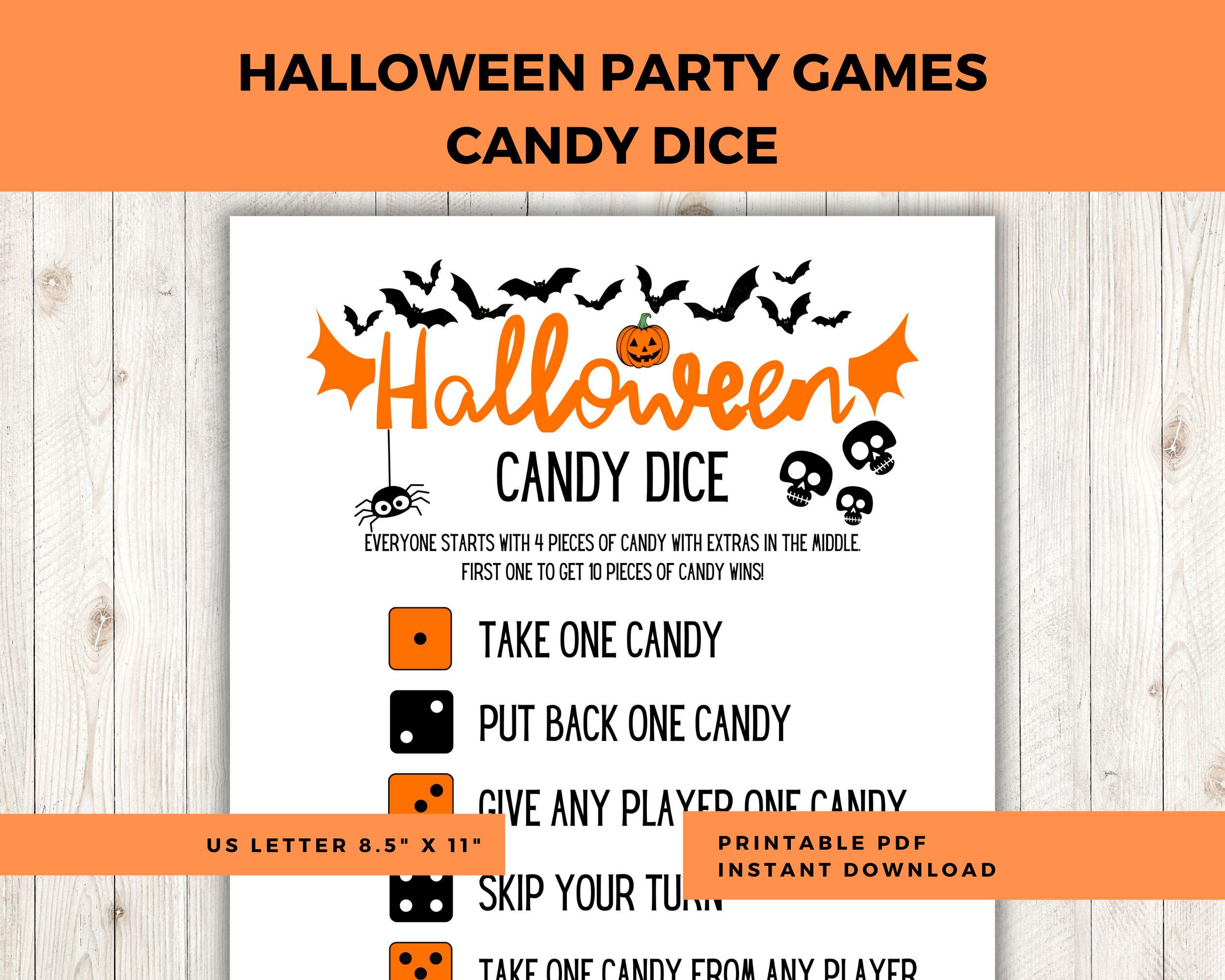 Halloween Game Candy Dice, Halloween Party Games, Family Game Night ...