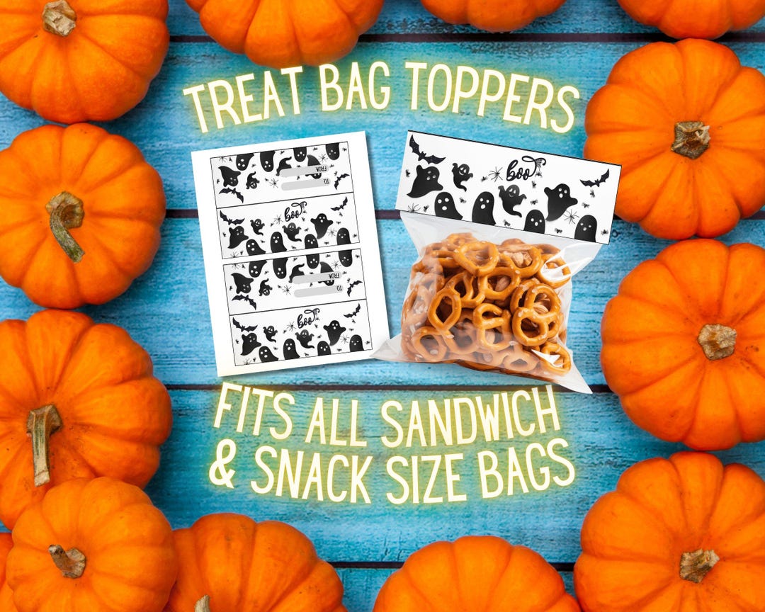 Halloween Treat Topper Ghosts: Printable Party Favor Bags (PDF Download ...