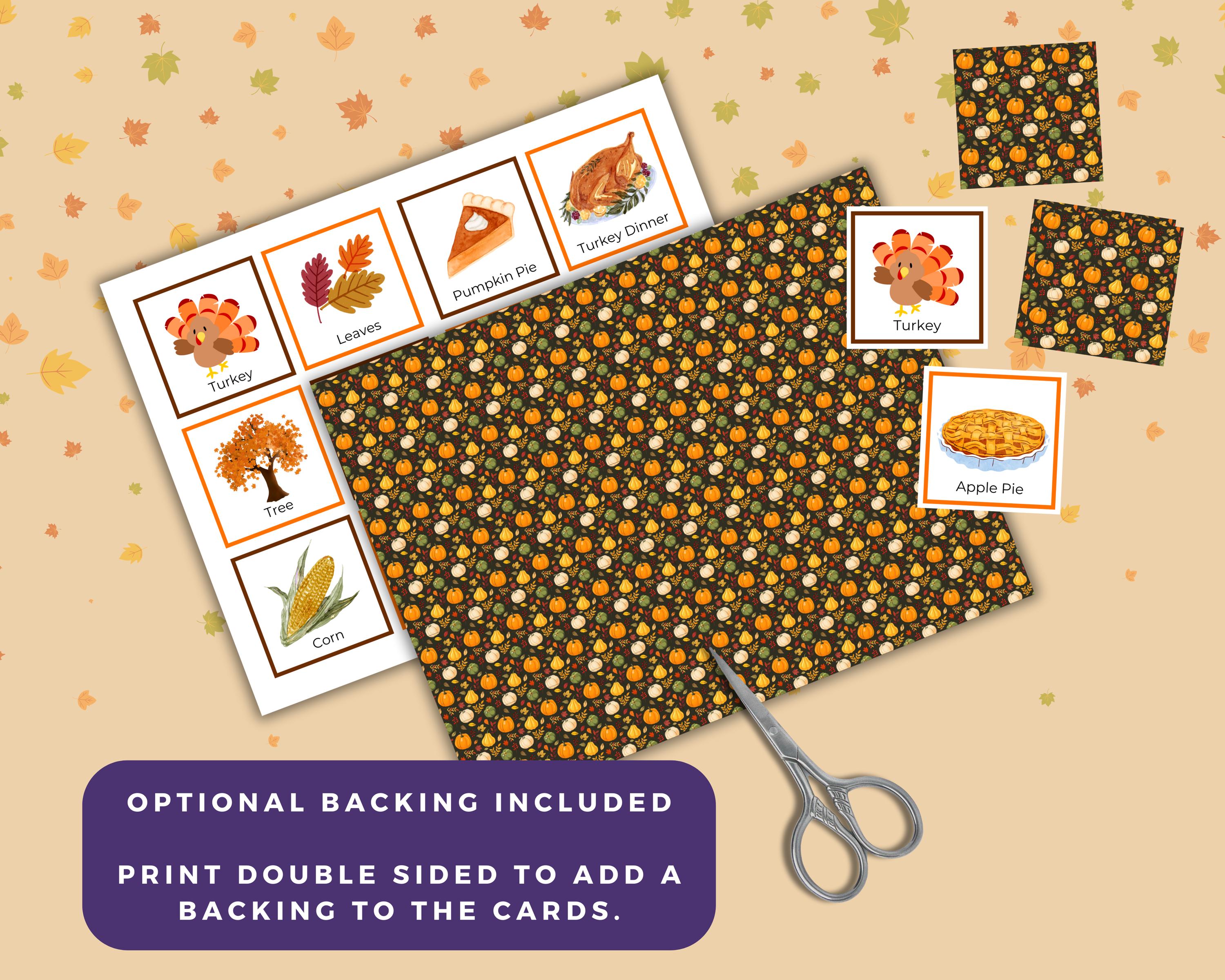 Thanksgiving Memory Match Game: Printable Activity for Toddlers (PDF ...