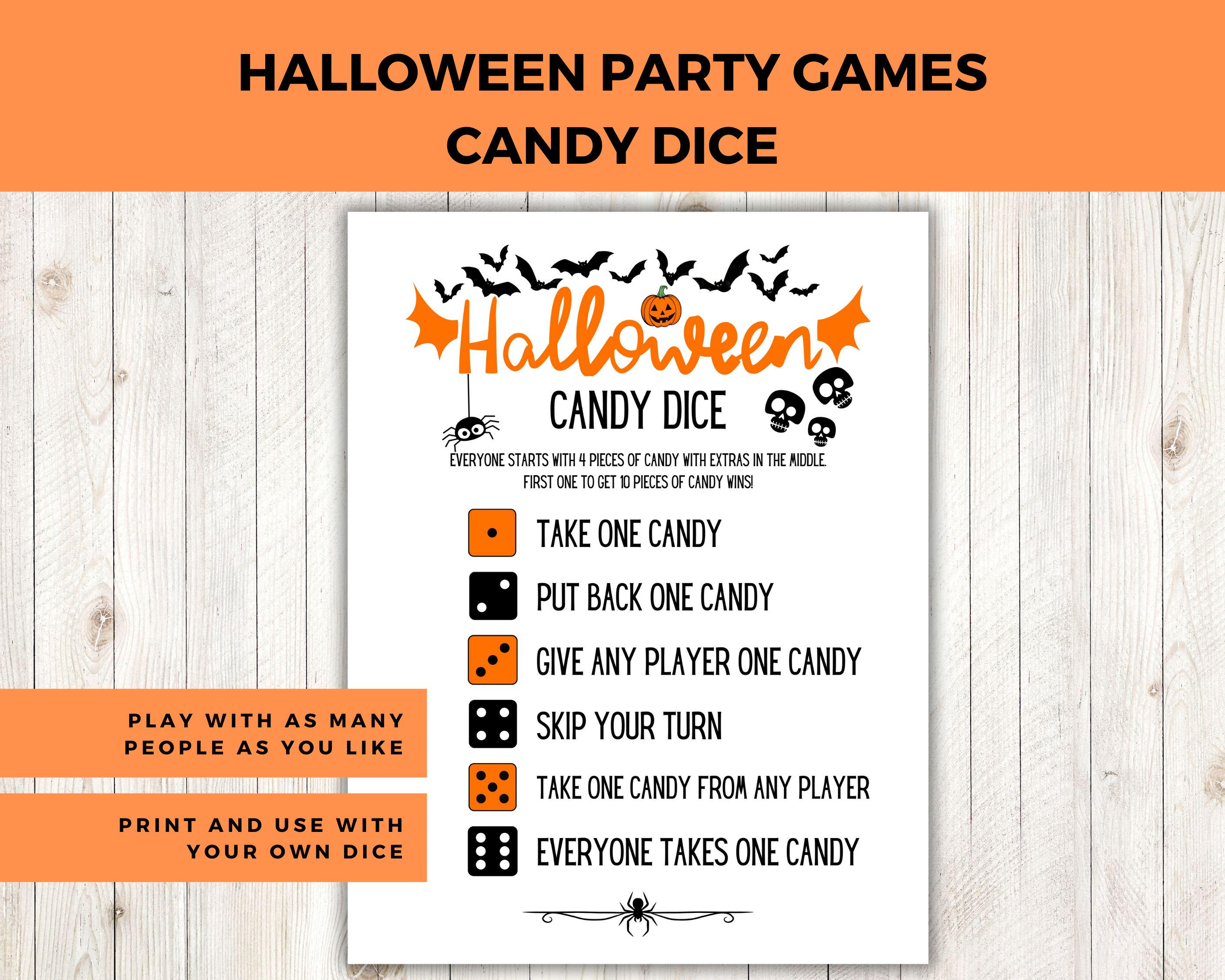 Halloween Game Candy Dice, Halloween Party Games, Family Game Night ...