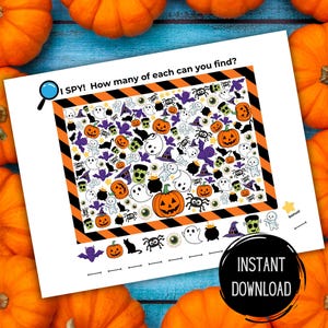 Halloween I Spy Game Printable: Kids Activity Sheet (PDF Download) - Etsy