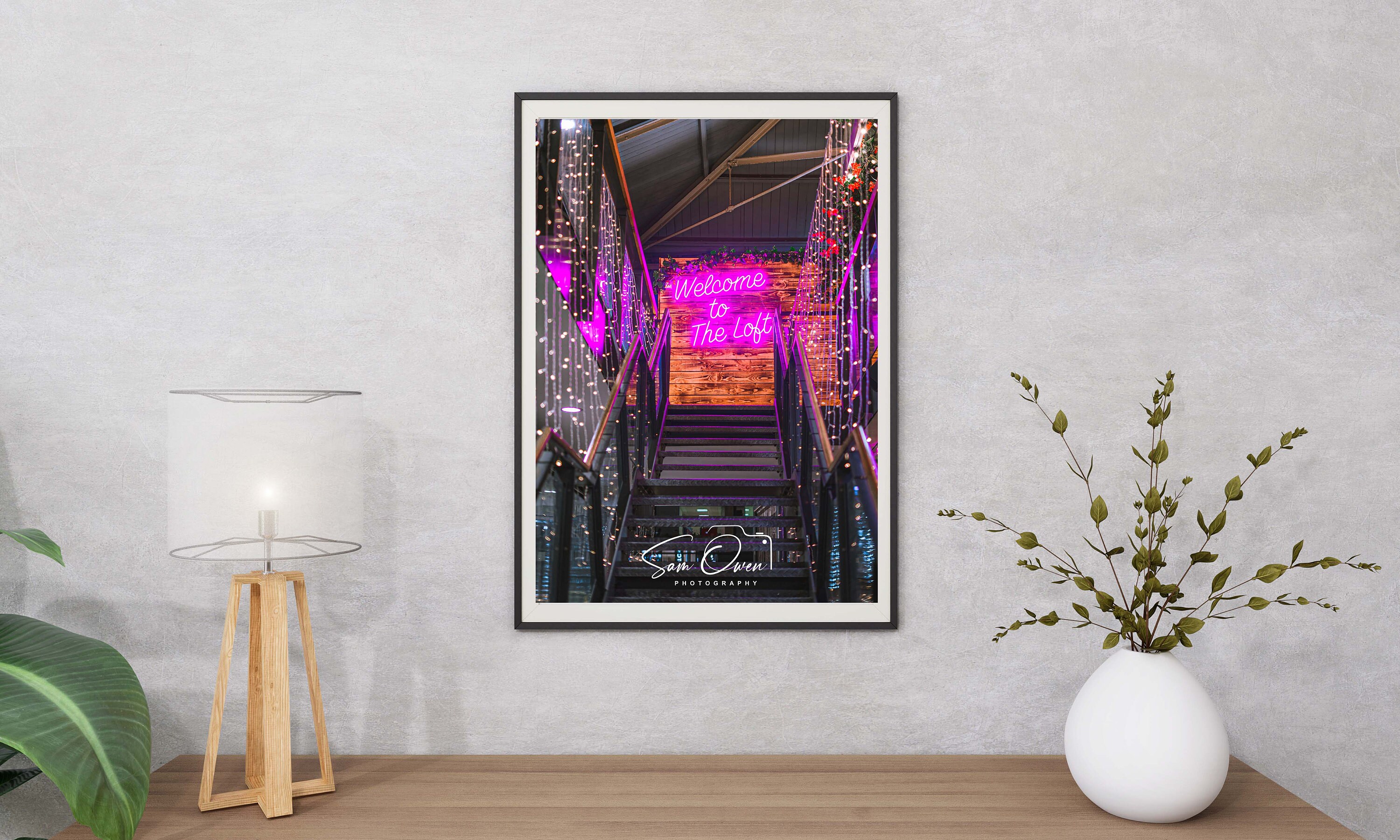 Welcome to the Loft Neon Wall Art Print, Neon Effect Art Print, Neon ...