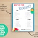 Backpack Scavenger Hunt - Printable Games - Fun Activity for Kids ...
