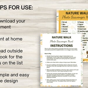 Nature Walk Photo Scavenger Hunt - Printable Games - Outdoor Activity ...