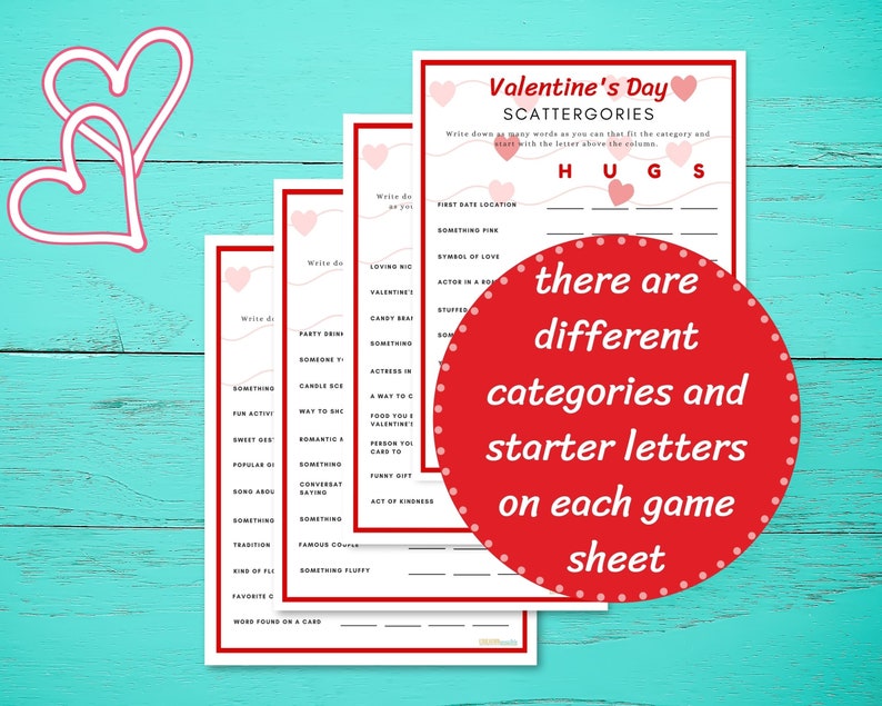 Valentine's Day 4 Game Scattergories Bundle - Galentine's Day ...