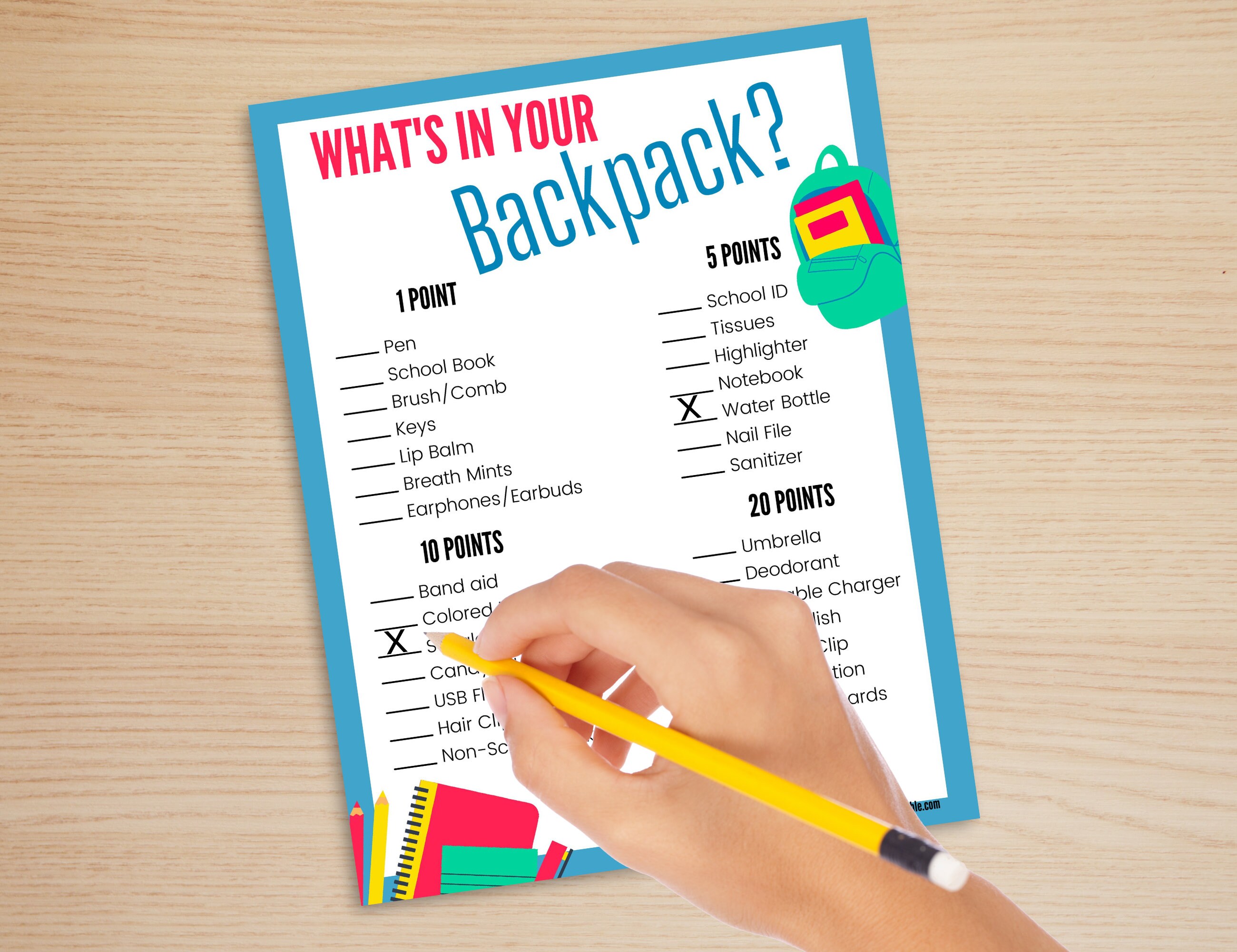 Backpack Scavenger Hunt - Printable Games - Fun Activity for Kids ...