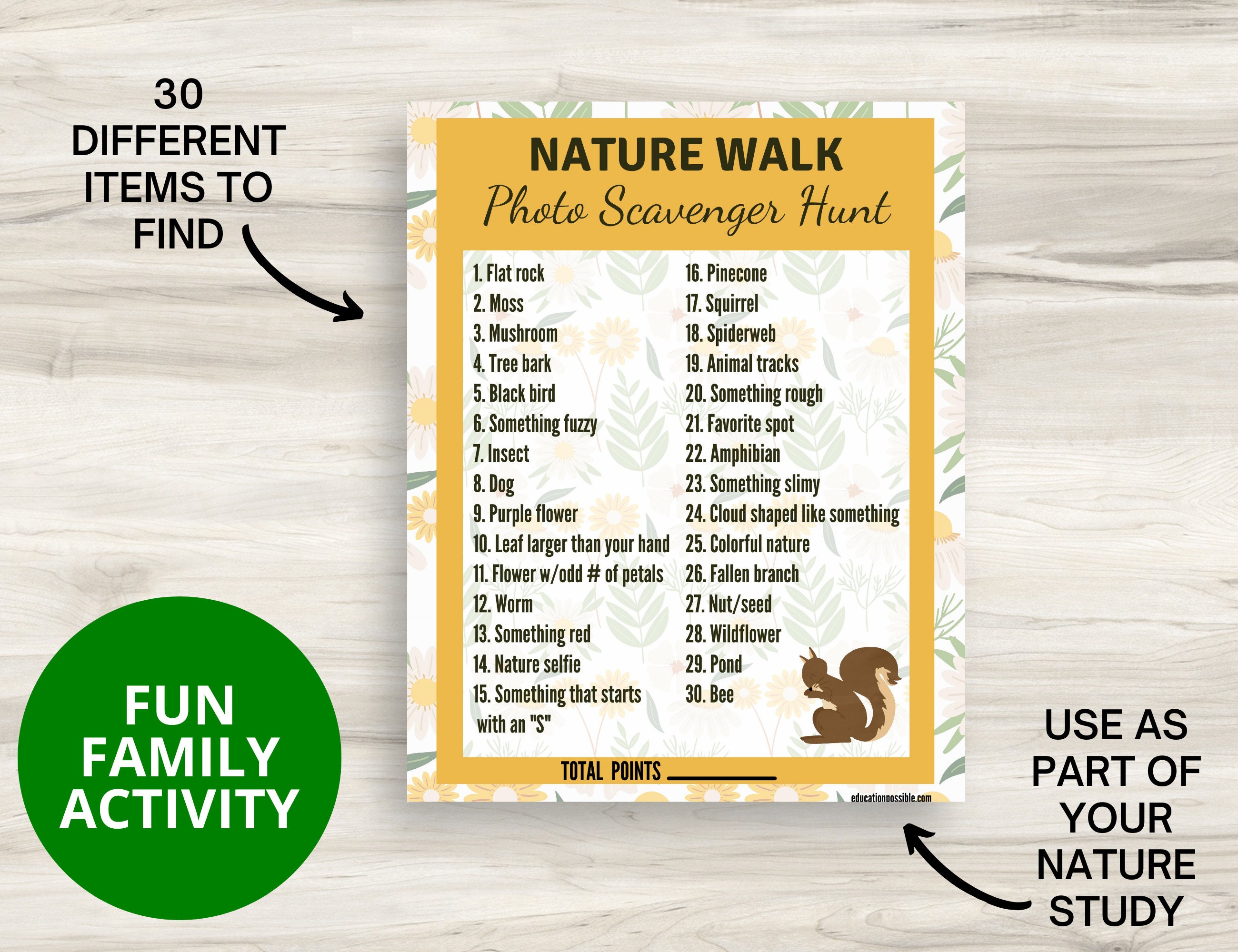 Nature Walk Photo Scavenger Hunt - Printable Games - Outdoor Activity ...