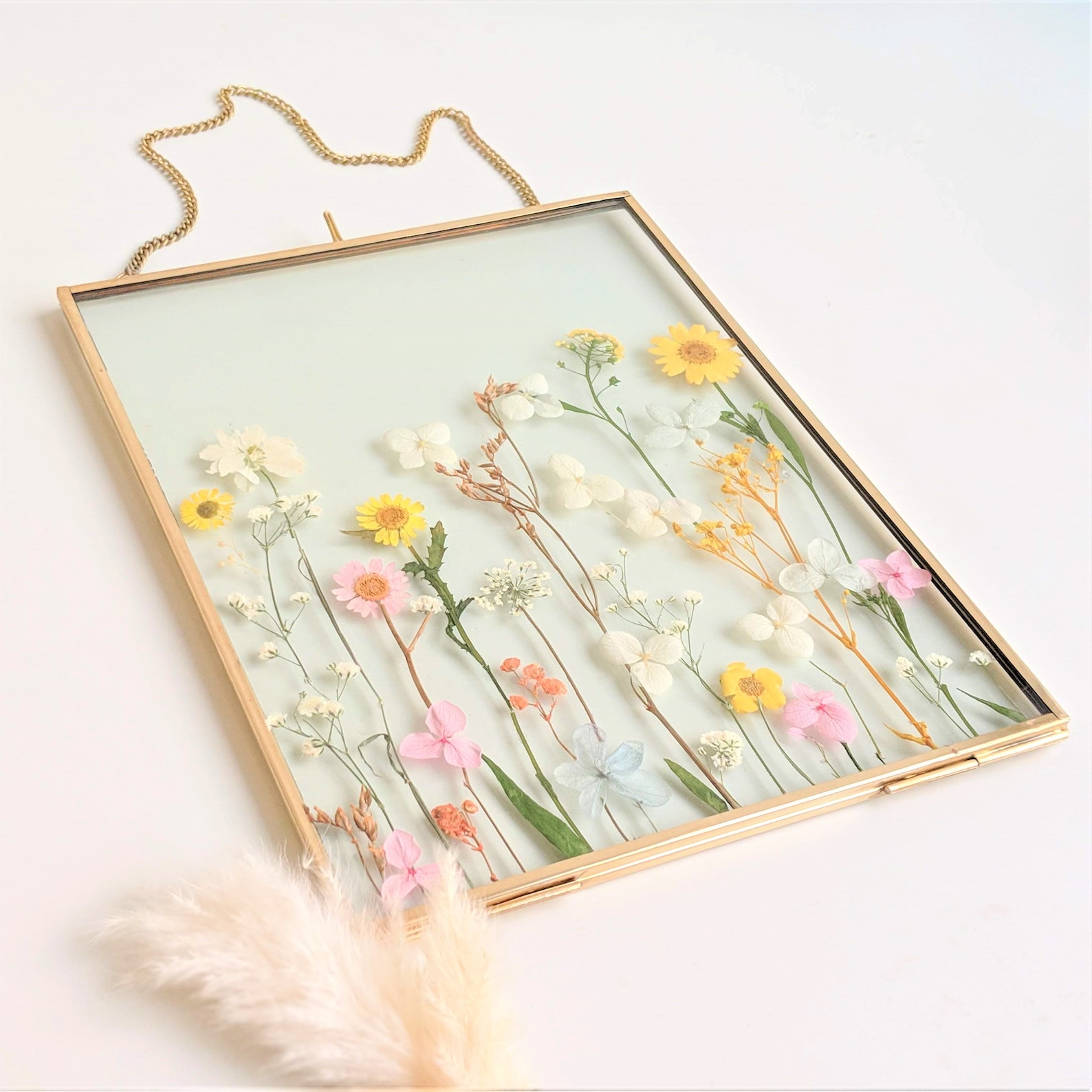 Pressed Flower Frame Pressed Flower Art Dry Flower Art Pressed Flower ...