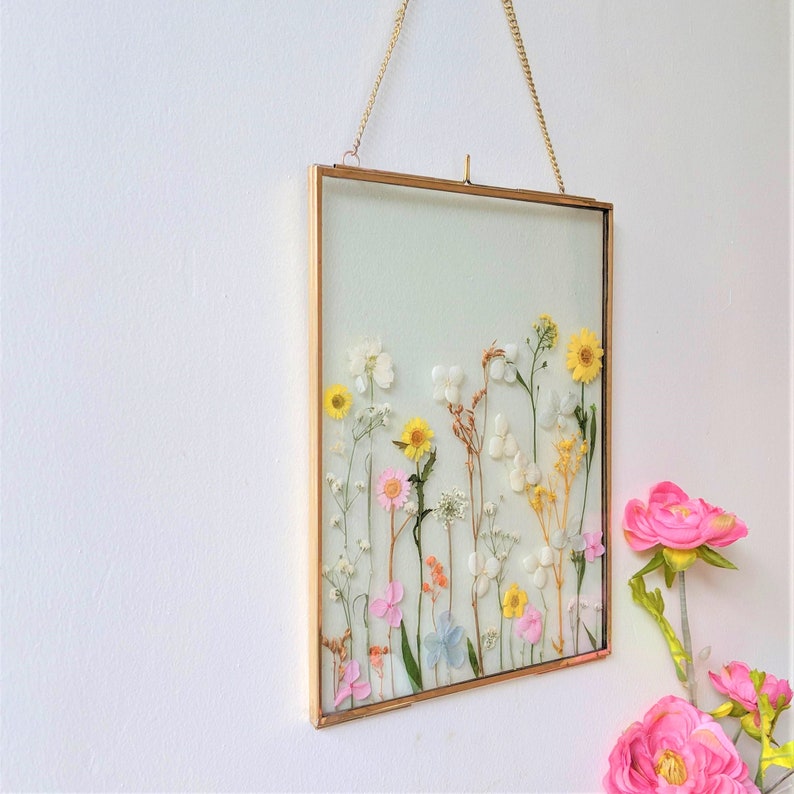 Pressed Flower Frame Pressed Flower Art Dry Flower Art Pressed - Etsy