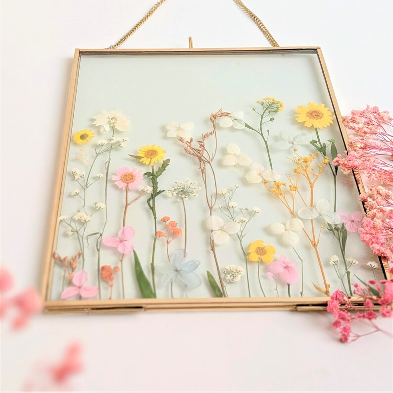 Pressed Flower Frame Pressed Flower Art Dry Flower Art Pressed - Etsy