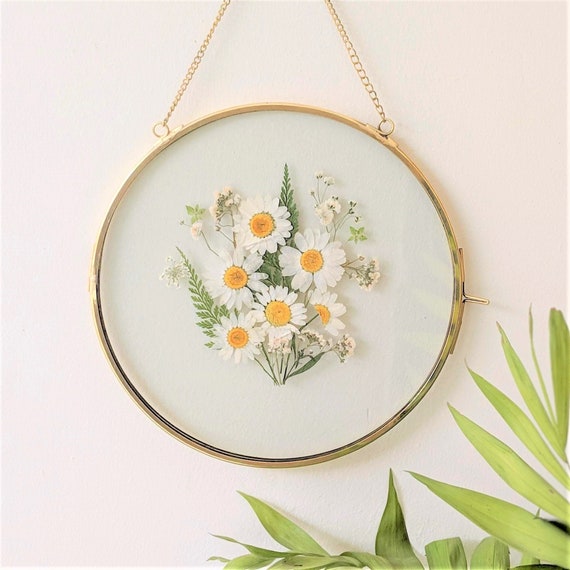 Pressed Flower Frame Herbarium Pressed Flower Wall Hanging Etsy