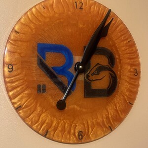 Custom Business Clock With Your Business Logo Clock Poured in Epoxy and ...