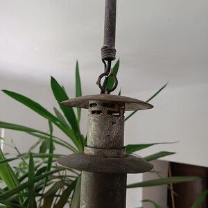 Industrial Ceiling Lamp, Coated With Rust Patina in Shades of Gray and ...