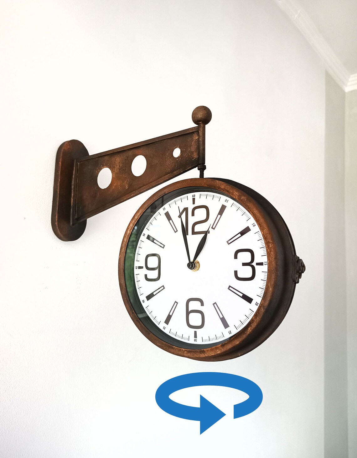 Double-side Retro Station Clock, Industrial, Loft Style. - Etsy