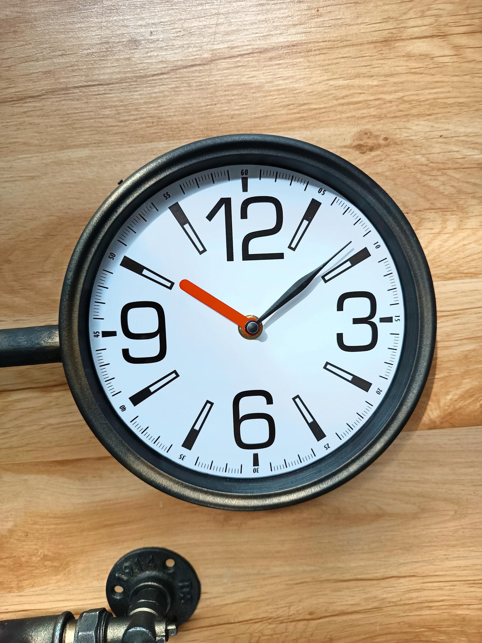 Industrial Clock, Made of Steel Pipes, Wall Clock, Quiet - Etsy