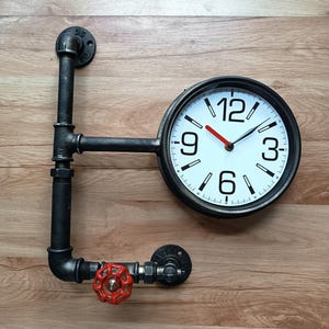 Industrial Clock, Made of Steel Pipes, Wall Clock, Quiet - Etsy