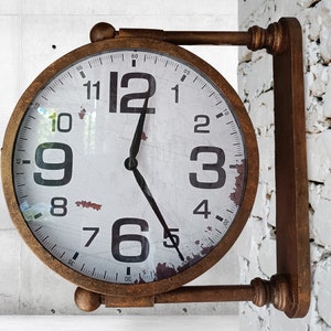 Double Sided Wall Clock , Industrial Big 12inch Clock - Etsy