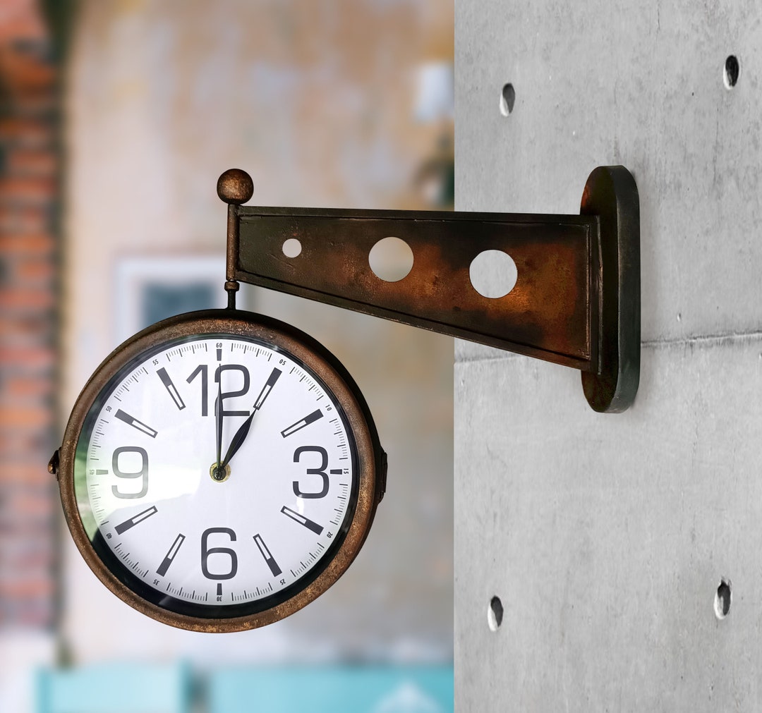 Double-side Retro Station Clock, Industrial, Loft Style. - Etsy