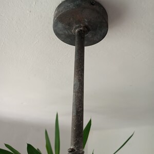 Industrial Ceiling Lamp, Coated With Rust Patina in Shades of Gray and ...
