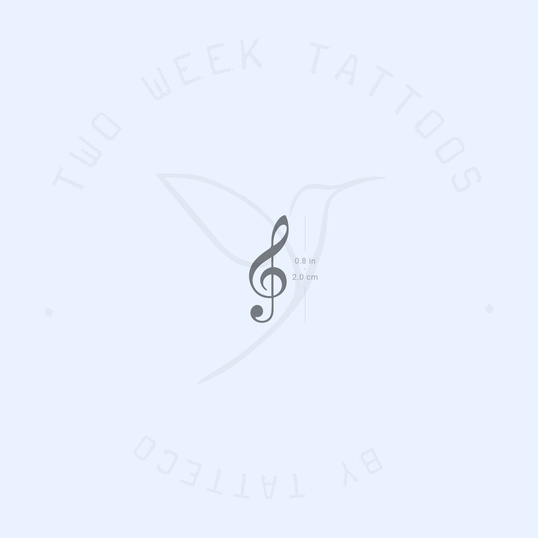Small Treble Clef Semi-permanent 2-week Tattoo (set of 2) - Etsy