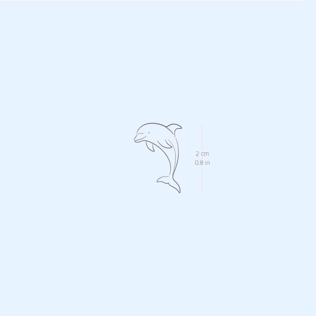 Fine Line Dolphin Semi-permanent Tattoo (set of 2) - Etsy