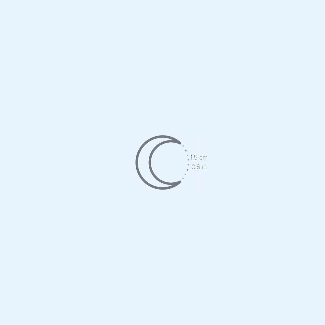 Minimalist Crescent Moon and Dots Semi-permanent 2-week Tattoo (set of ...