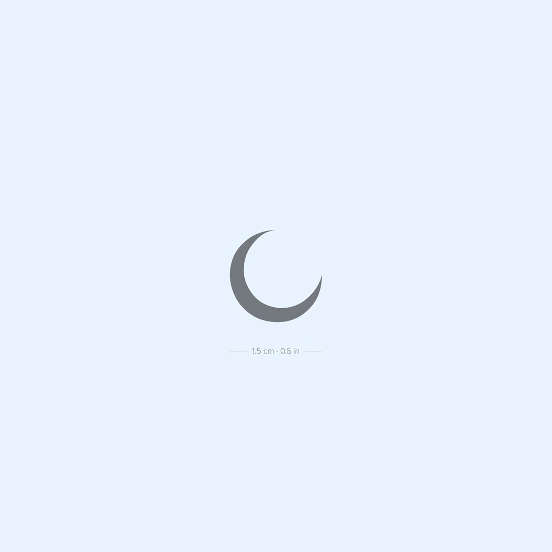Minimalist Crescent Moon Semi-permanent 2-week Tattoo (set of 2) - Etsy