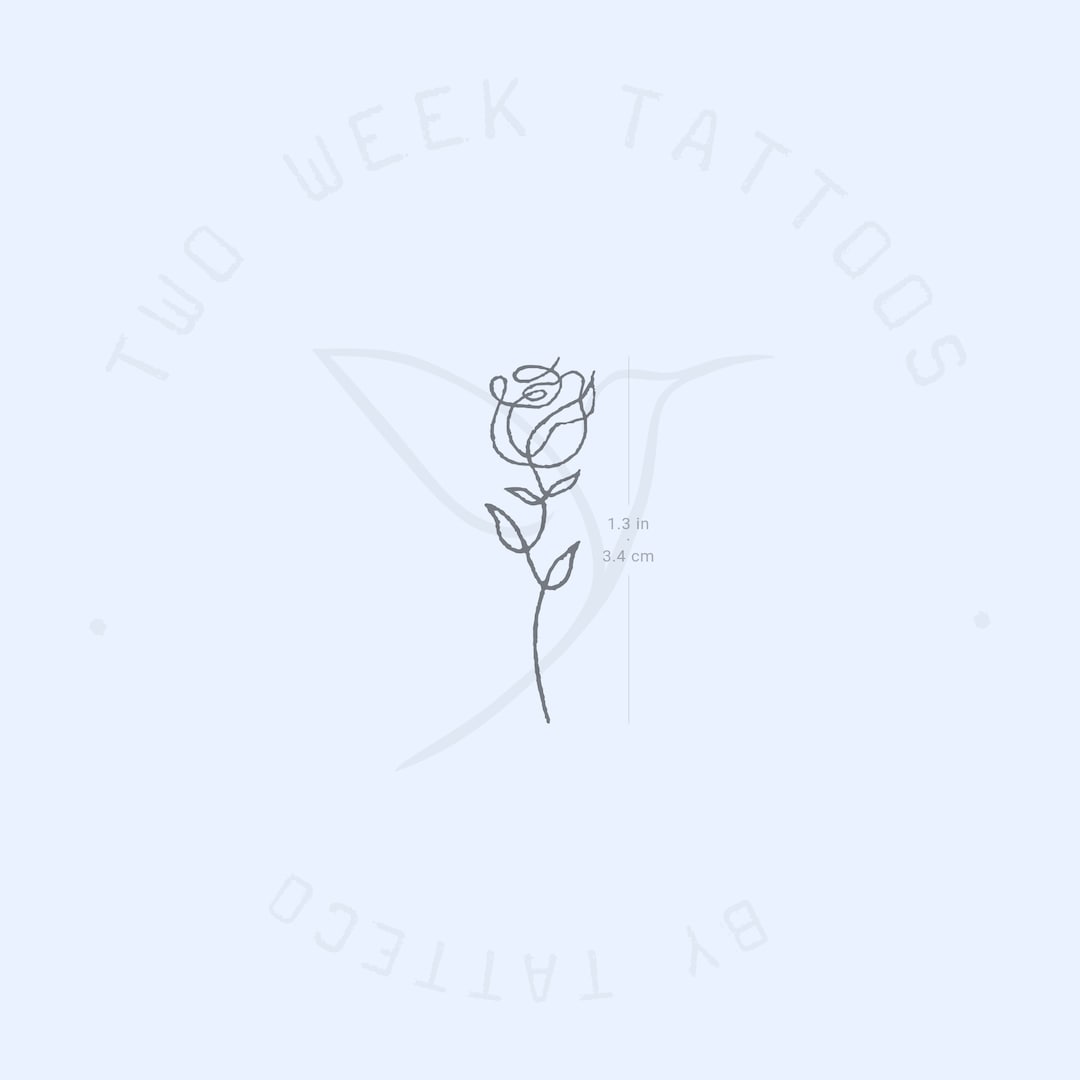 Single Line Rose Semi-permanent Tattoo (set of 2) - Etsy