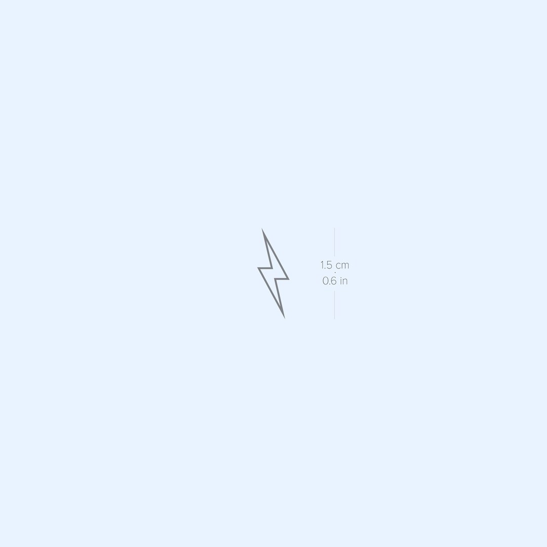 Small Lightning Bolt Outline Semi-permanent 2-week Tattoo (set of 2) - Etsy