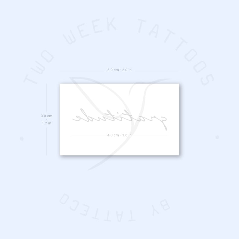 Gratitude Semi-permanent 2-week Tattoo set of 2 - Etsy