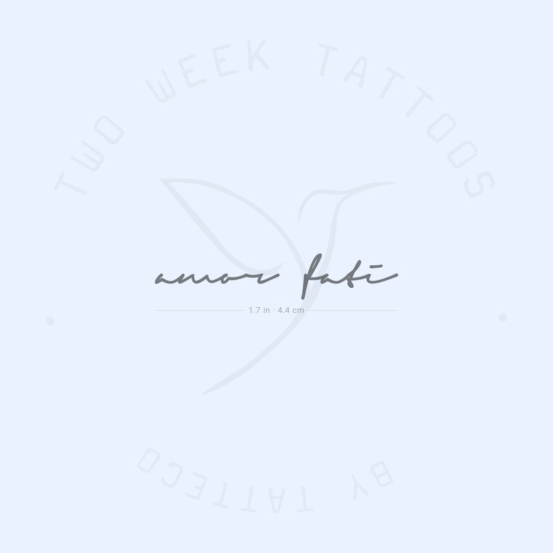Amor Fati Handwritten Font Semi-permanent Tattoo (set of 2) - Etsy