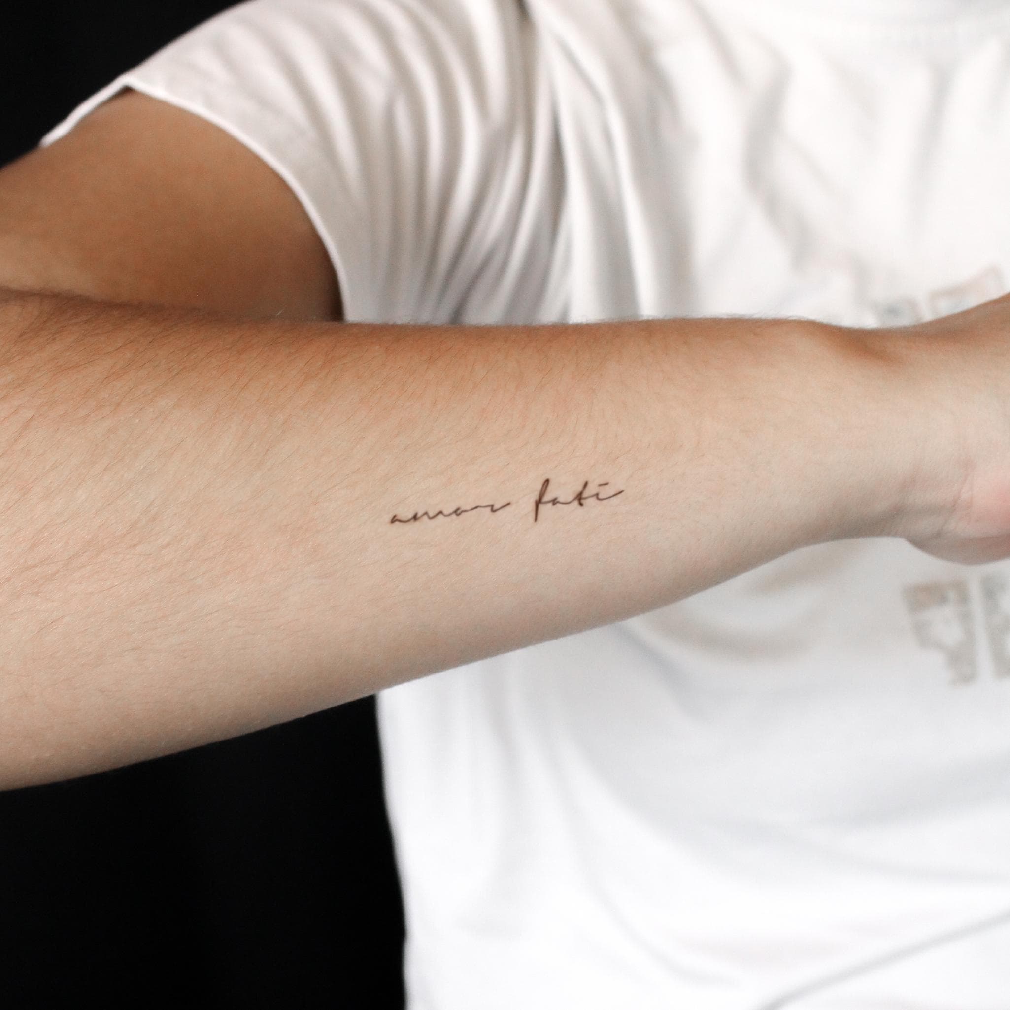 Amor Fati Handwritten Font Semi-permanent Tattoo (set of 2) - Etsy