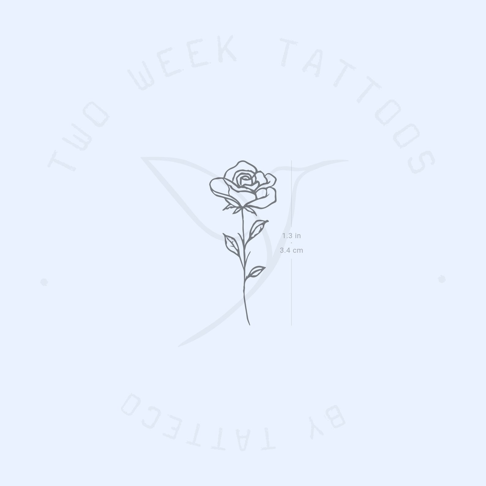 Fine Line Rose Semi-permanent Tattoo (set of 2) - Etsy