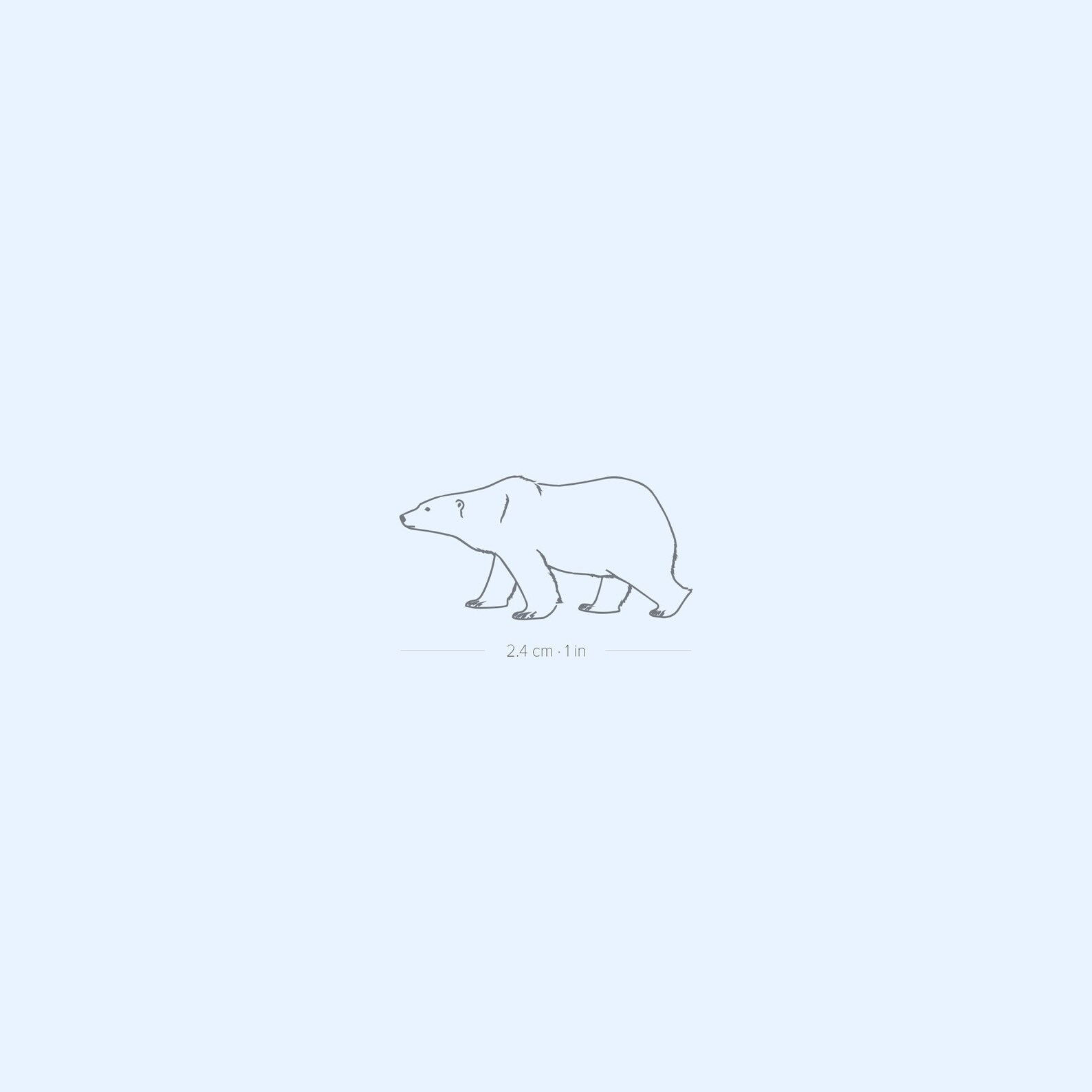Fine Line Polar Bear Semi-permanent 2-week Tattoo (set of 2) - Etsy