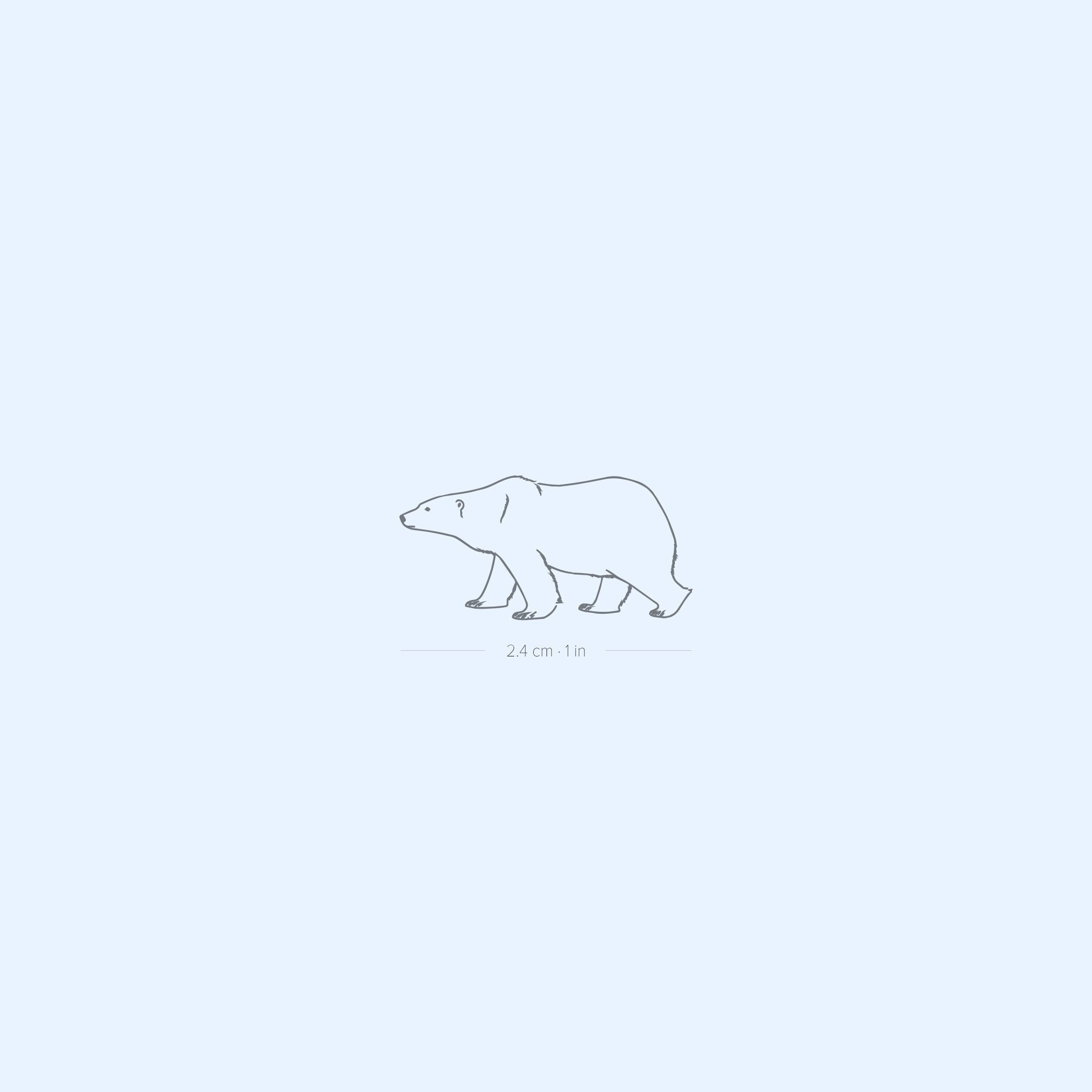 Fine Line Polar Bear Semi-permanent 2-week Tattoo (set of 2) - Etsy
