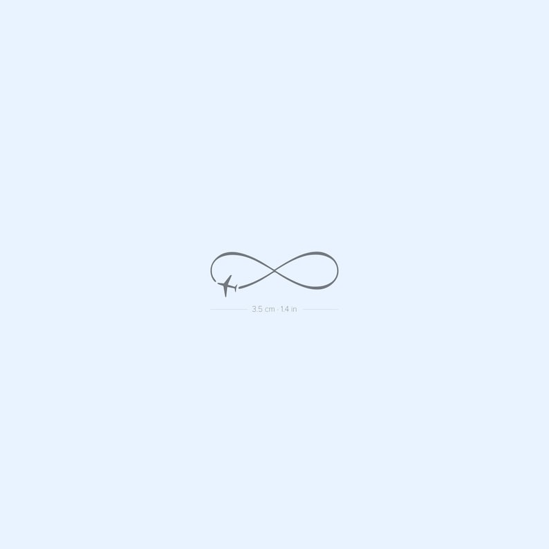 Minimalist Airplane Infinity Symbol Semi-permanent 2-week - Etsy