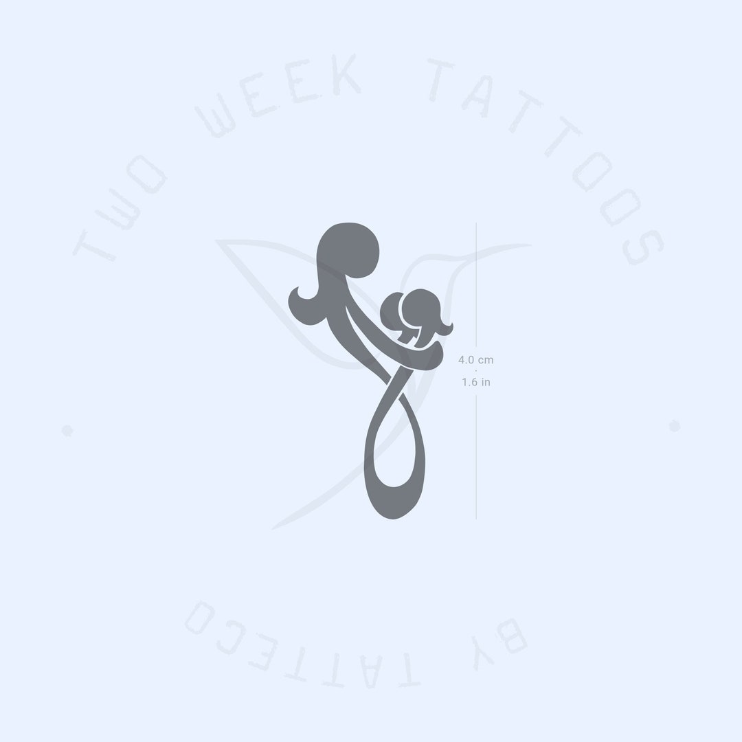 Mother & Daughters Symbol Semi-permanent 2-week Tattoo (set of 2) - Etsy