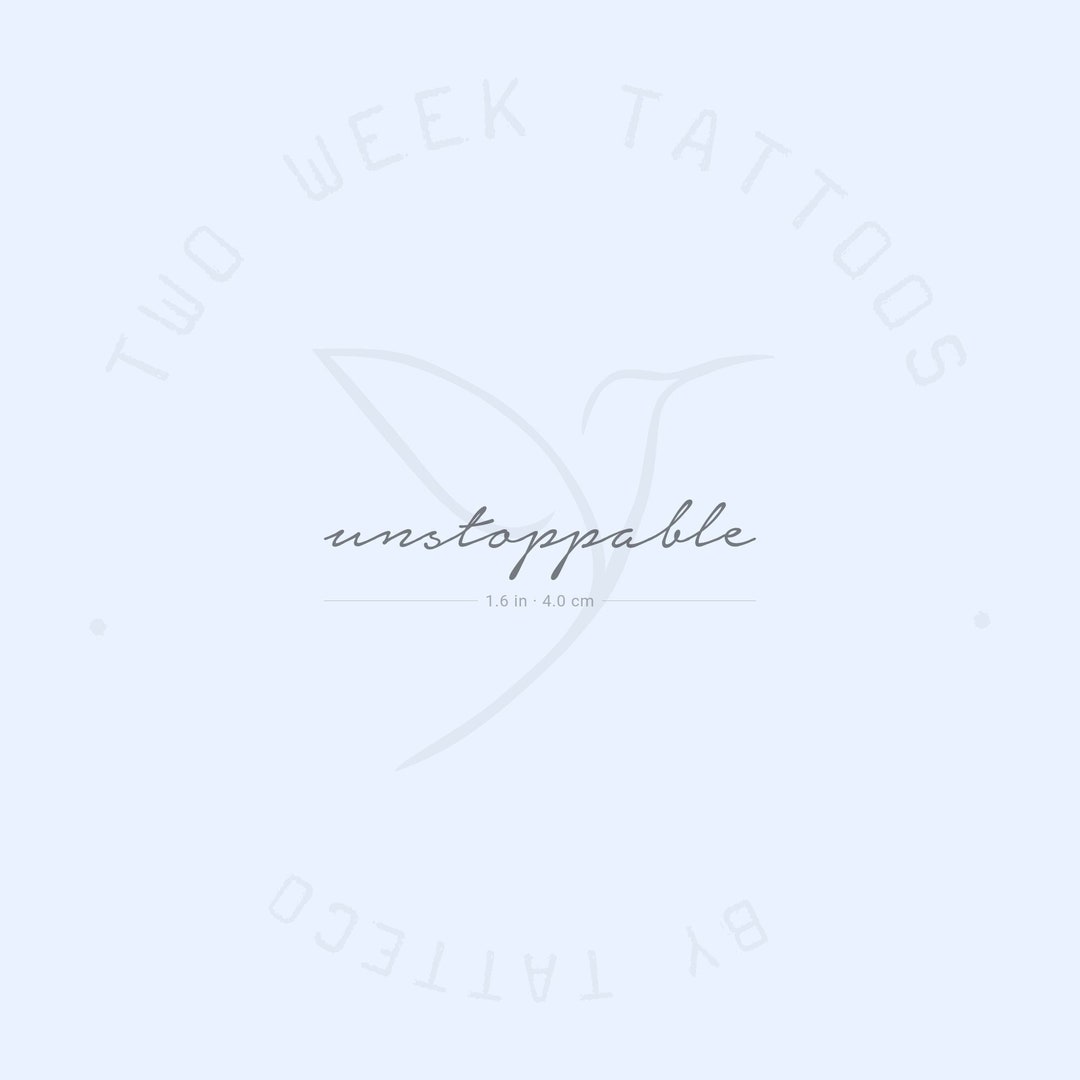 Unstoppable Semi-permanent 2-week Tattoo (set of 2) - Etsy