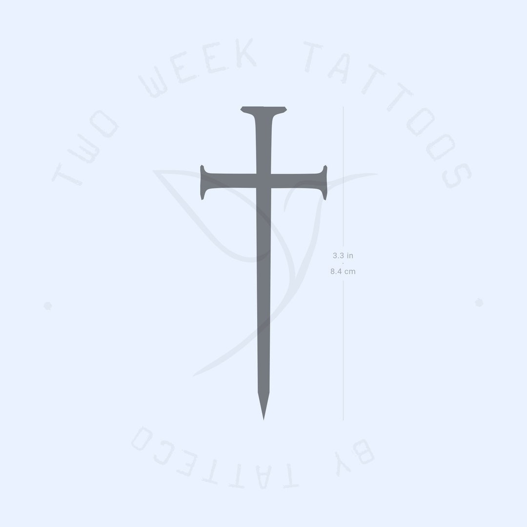 Cross Sword Semi-permanent Tattoo set of 2 - Etsy