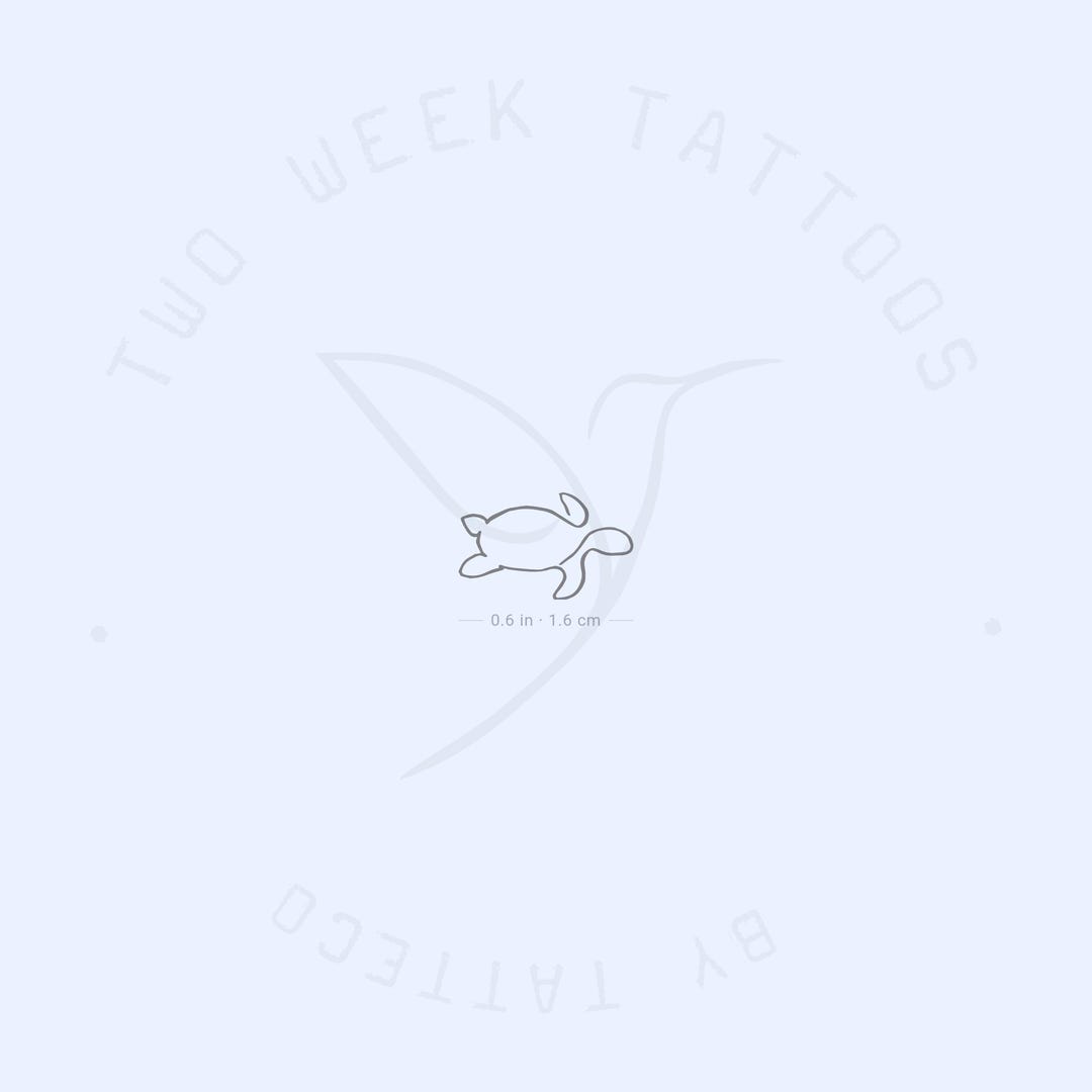 Single Line Turtle Semi-permanent Tattoo (set of 2) - Etsy